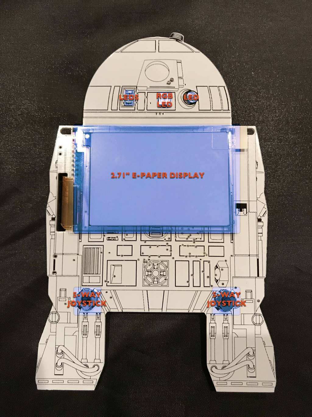 Build a Low-power R2-D2 Droid Badge With E-paper Display | PCB | Maker Pro
