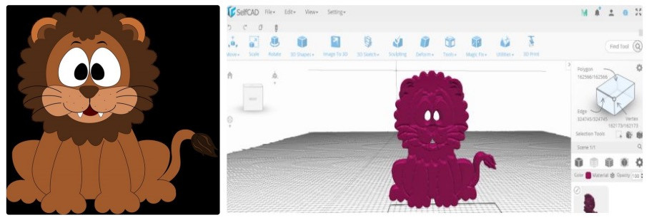 Converting an Image Into a 3D Shape in SelfCAD 2.0 | Custom | Maker Pro
