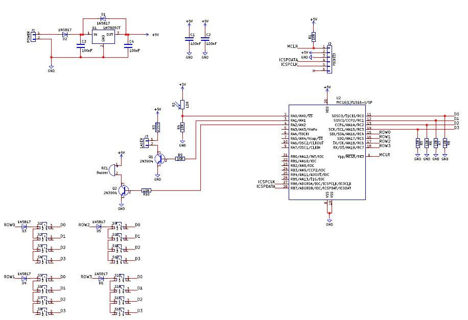 Build a Laser Tripwire Security System With Keypad Entry | PIC | Maker Pro