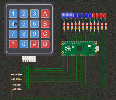 Raspberry Pi Pico emulator - Keypad and LED interface project | Arduino ...