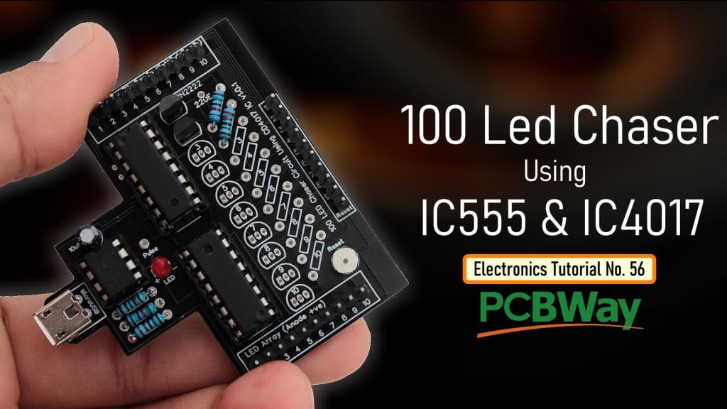 100 LED Chaser Circuit Using IC555 and CD4017 | Arduino | Maker Pro