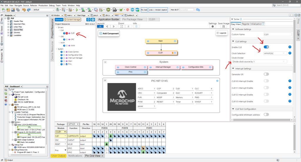 2 MHz 4‑Bit PWM with Configurable Logic Block | Configurable Logic ...