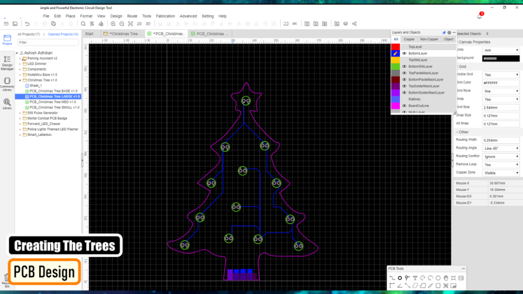 PCB Christmas Forest | Arduino | Maker Pro