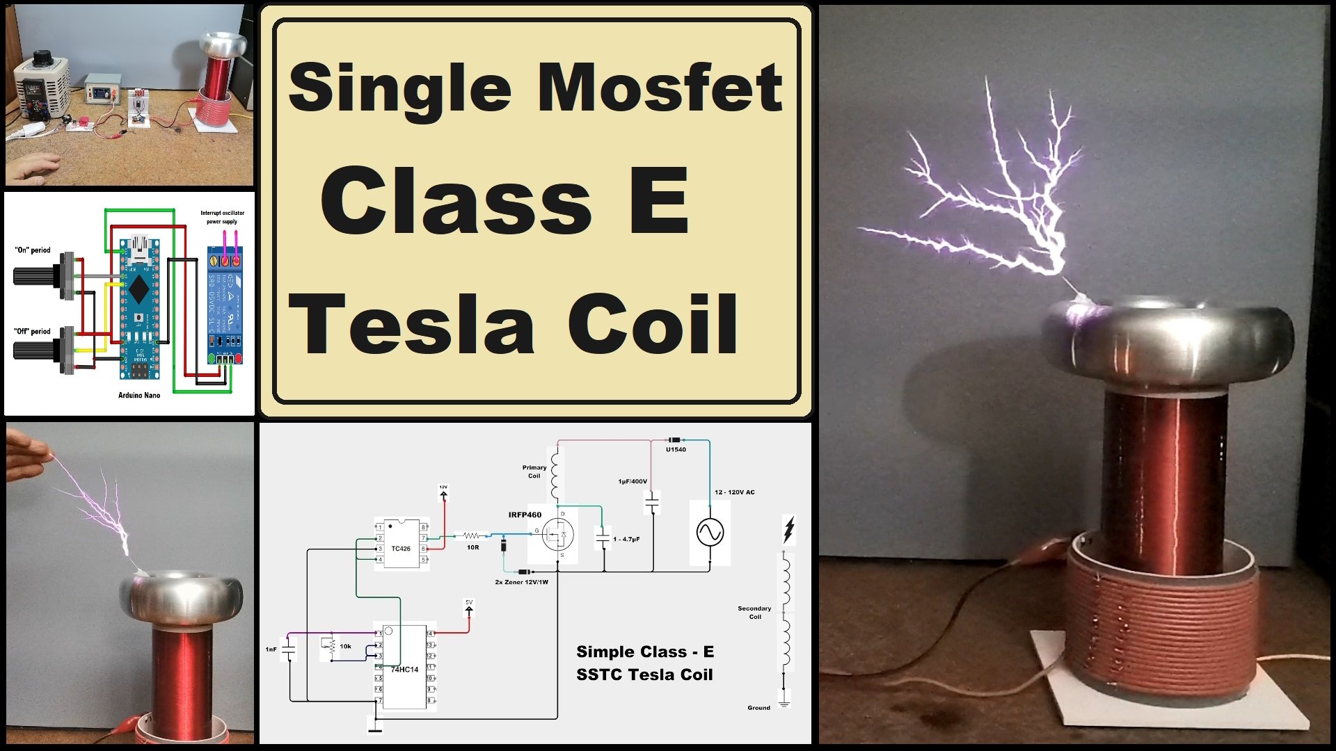 Single MOSFET - Class E - Solid State Tesla Coil | Arduino | Maker Pro