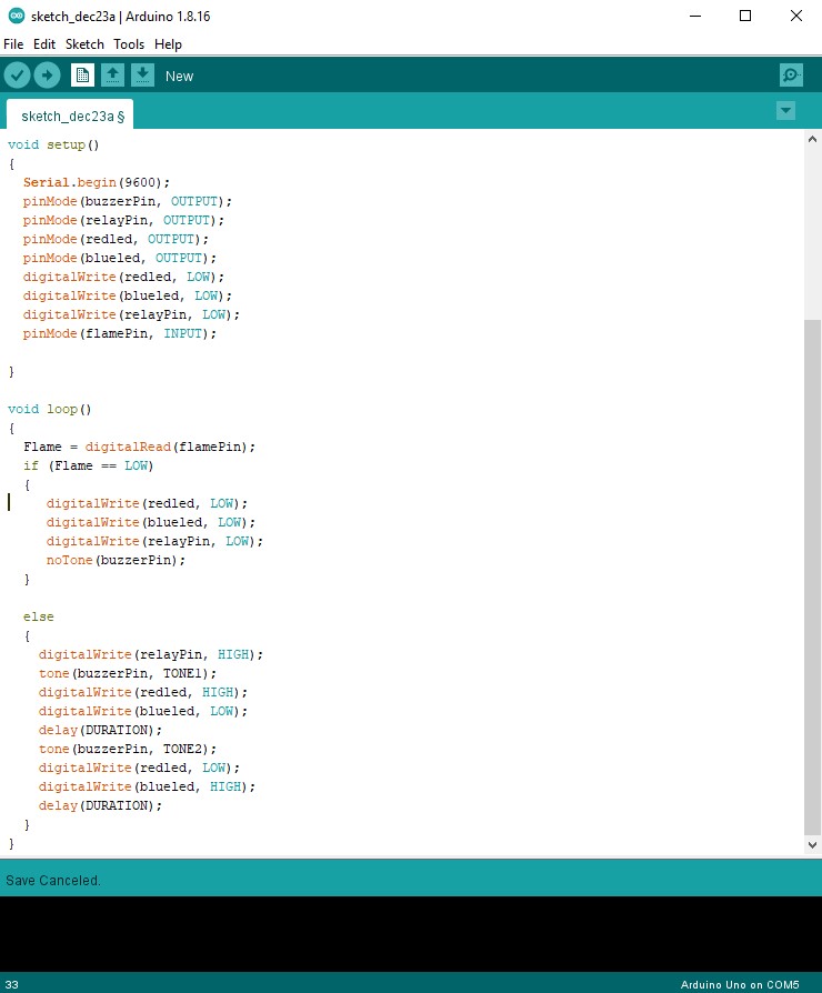 Arduino flame detector with alarms and automatic fire extinguishing ...