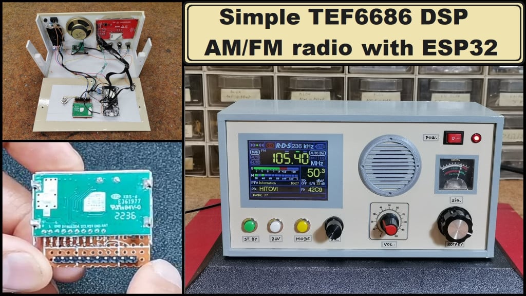 Simple TEF6686 DSP AM FM tuner with ESP32 microcontroller | Arduino | Maker Pro
