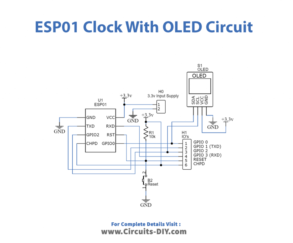 ESP01 Internet Clock with OLED SSD1306 | ESP8266 | Maker Pro