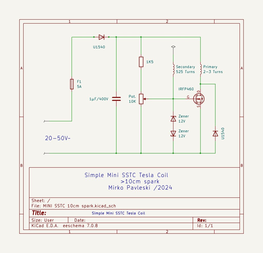 Single Mosfet Mini SSTC Tesla coil with 10 + cm Spark | Arduino | Maker Pro