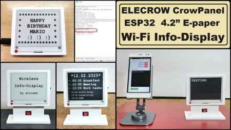 ELECROW CrowPanel ESP32 4.2” E-paper Wi-Fi Info-Dispaly Project ...