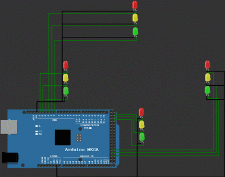 4 way Traffic signal project - Arduino simulator projects | Arduino ...