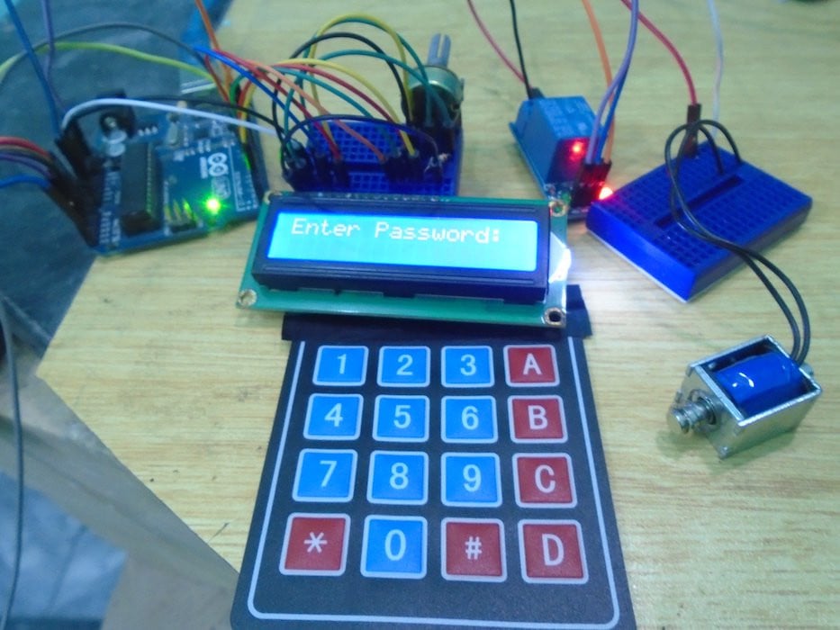 How to Make an Arduino Keyless Door Lock System With Keypad and LCD ...