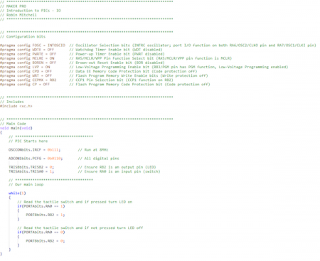 How to Get Started With PIC Microcontrollers: Internal Oscillator and I/O Pins | PIC | Maker Pro