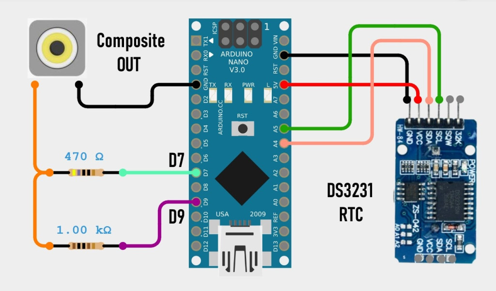 How to Make a Digital Clock on a Vintage B&W TV using Arduino | Arduino ...