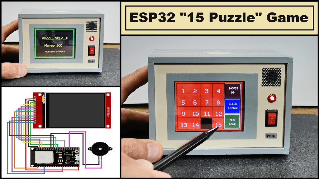 DIY ESP32 15 Puzzle game on TFT touch Dispaly | Everything ESP | Maker Pro