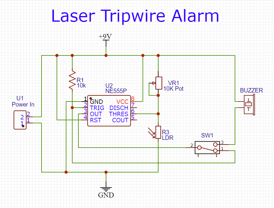 Laser Tripwire Alarm Electronics Project | PCB | Maker Pro