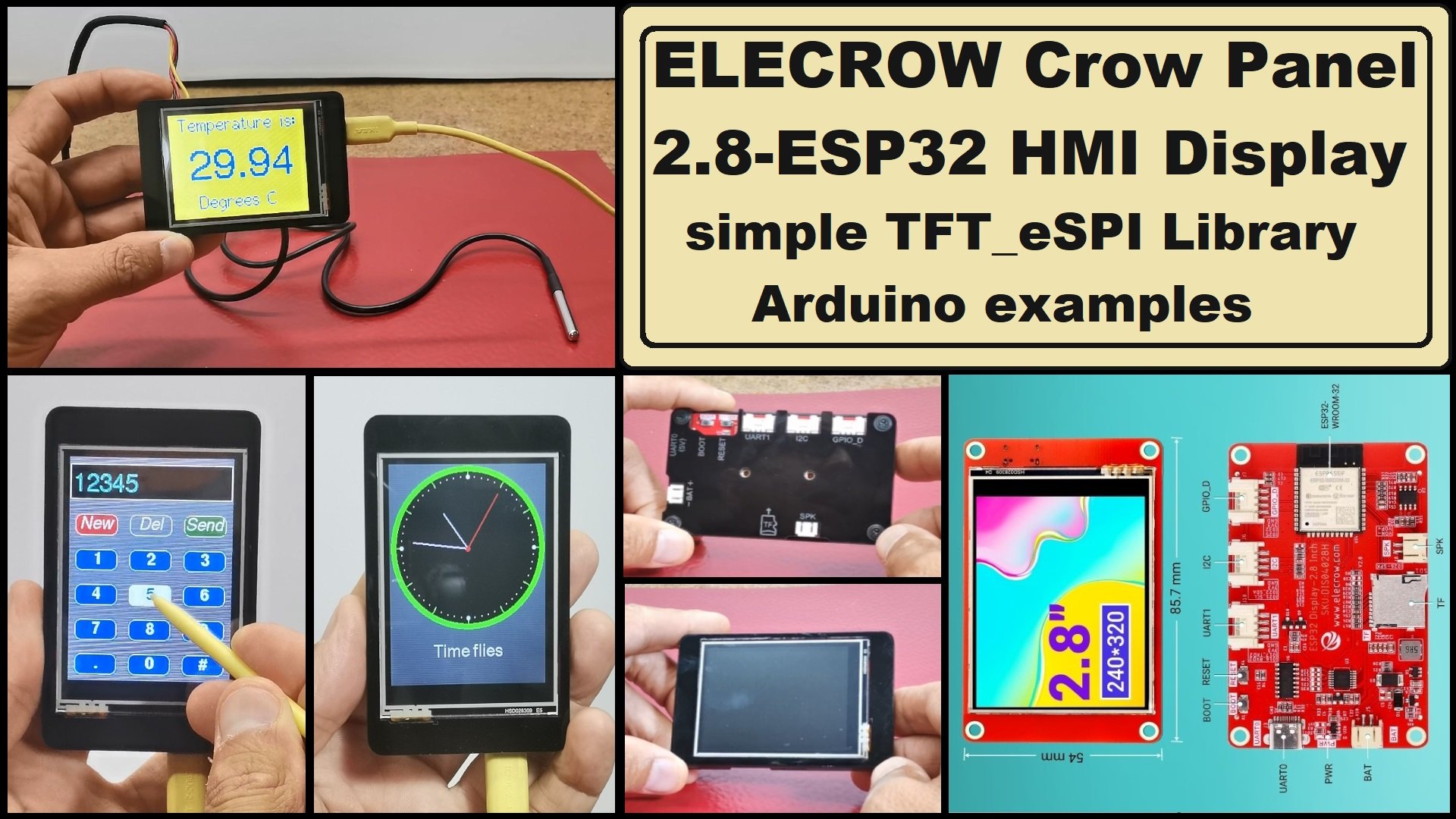 ELECROW Crow Panel 2.8-ESP32 HMI Display - simple TFT_eSPI examples ...