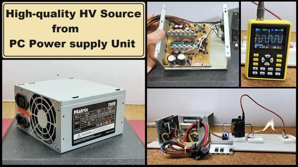 The simplest way to make a quality HV (High Voltage) source from a PC ...