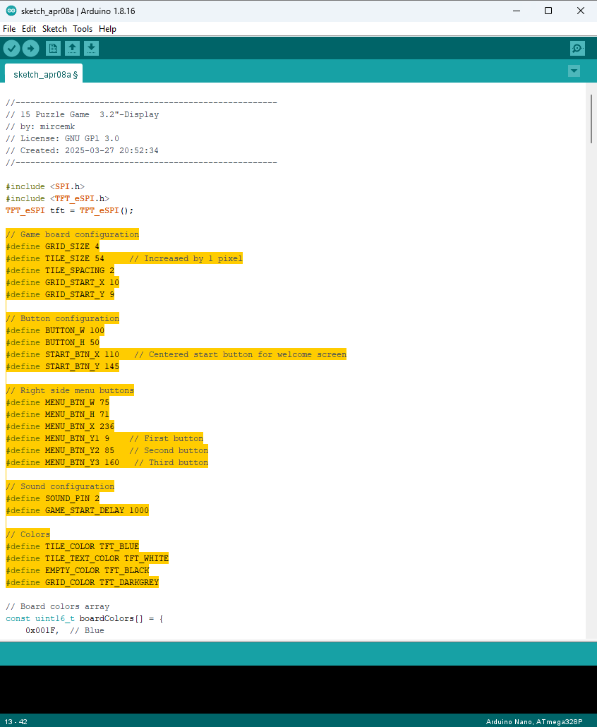 DIY ESP32 15 Puzzle game on TFT touch Dispaly | Everything ESP | Maker Pro