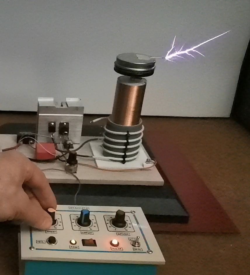 Single Mosfet Mini SSTC Tesla coil with 10 + cm Spark | Arduino | Maker Pro