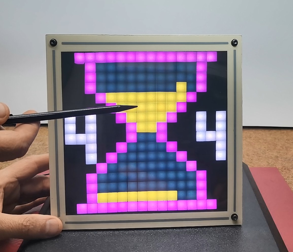 Dynamic Led Hourglass With Sound Effects Esp32 And 16x16 Color Matrix Tutorial Everything Esp