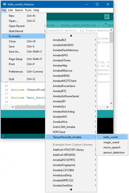 [RTL8722CSM/RTL8722DM] TensorFlow Lite - Hello World | Arduino | Maker Pro